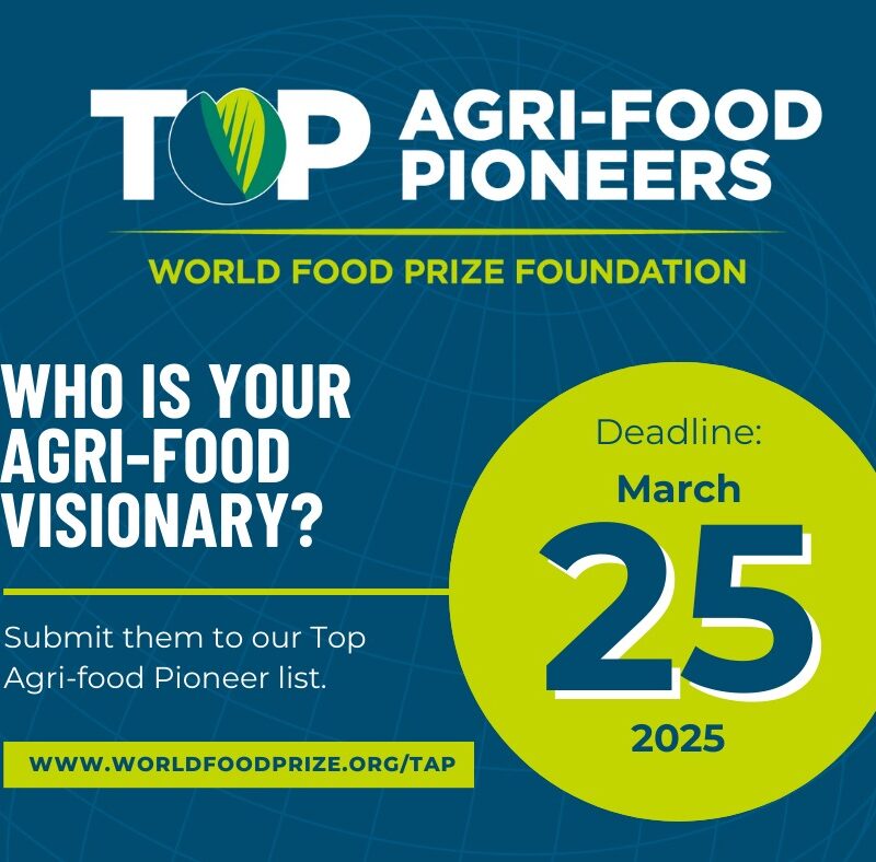 Nomination: World Food Prize Foundation 2025 - Agrarian Opportunities